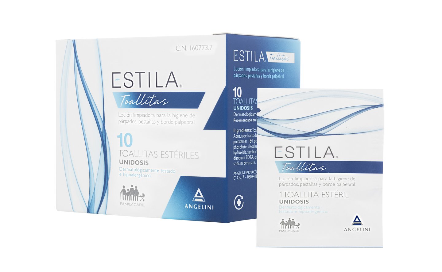 Estila - Toallitas oftálmicas - Angelini Pharma España